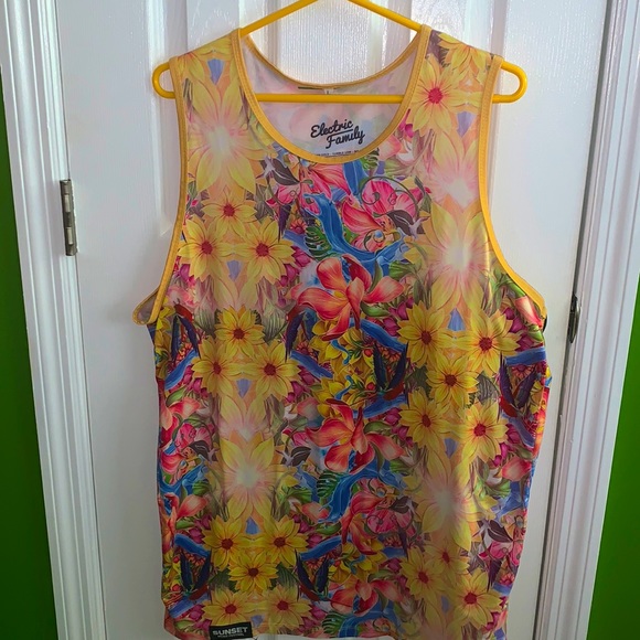 Tops | Colorful Sunset Longline Tank | Poshmark